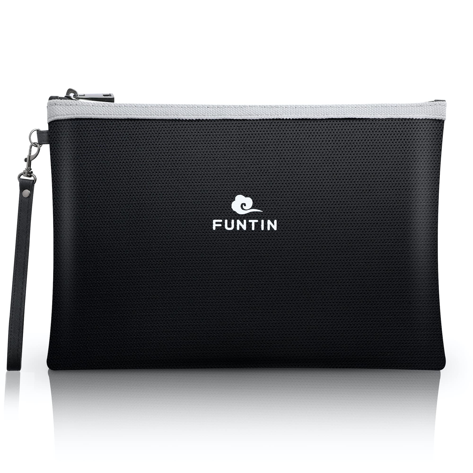 Funtin Fireproof Document Bag, 13.4"x9.8" 2000°F Fire Safe Waterproof Money Pouch for Cash Passport Certificate Legal File ID Credit Card (MAX)