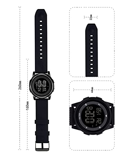 HOK Digital Sport Watch with Stopwatch Alarm Calendar, Waterproof,LED Back Light,Ultra-Thin Wrist Watch for Man and Woman