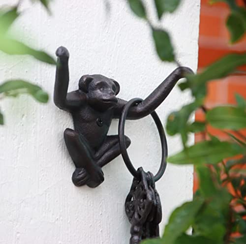 lanyinxianzi Rustic Cast Iron Monkey Hook Wall Hanger Decor Wall Key Holder Towel Holder