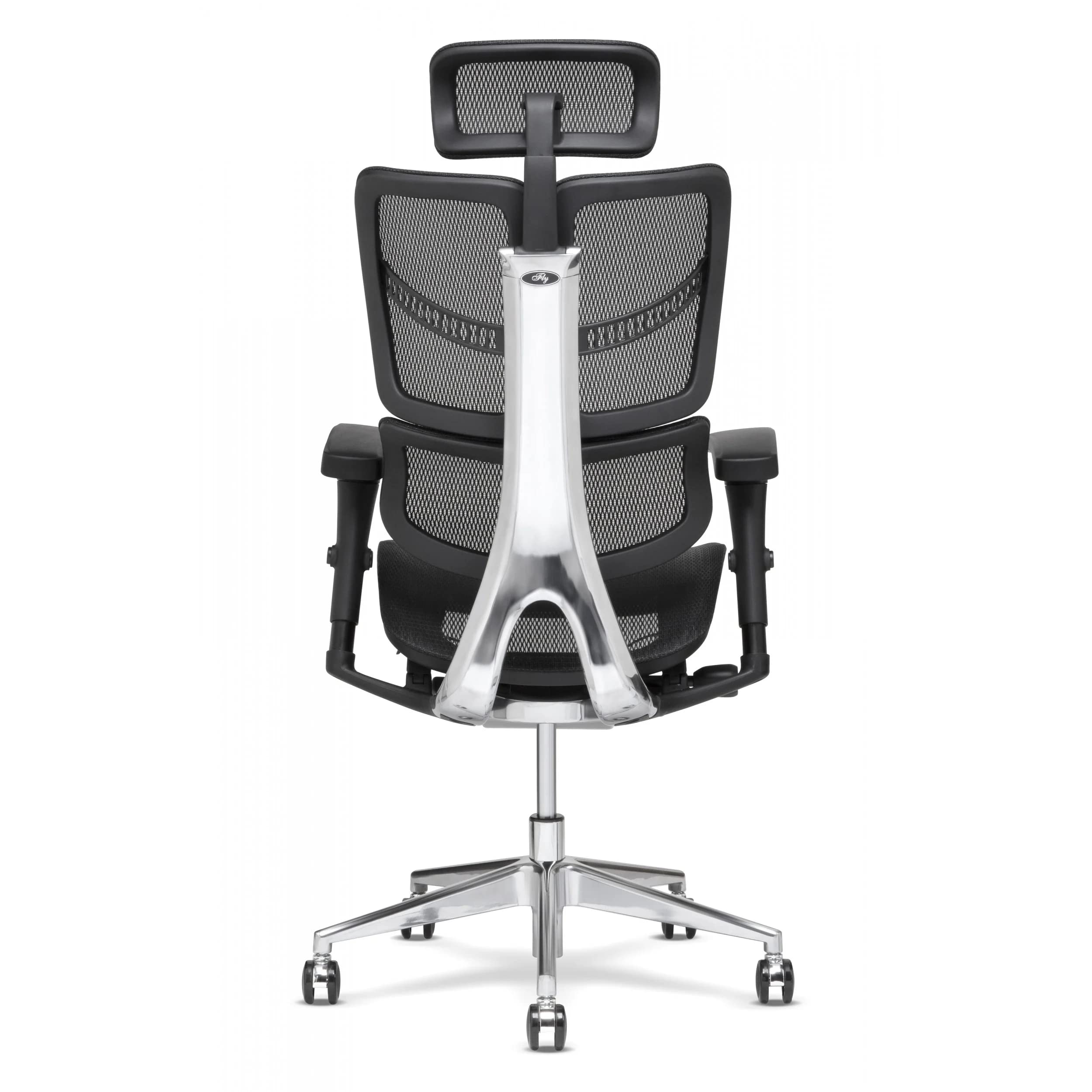X-Chair XG-Wing Management Task Chair, Black K-Sport Mesh Fabric with Headrest - Ergonomic Office Seat/Split-Back Design/Dynamic Variable Lumbar Support/Floating Recline/Perfect for Long Work Days