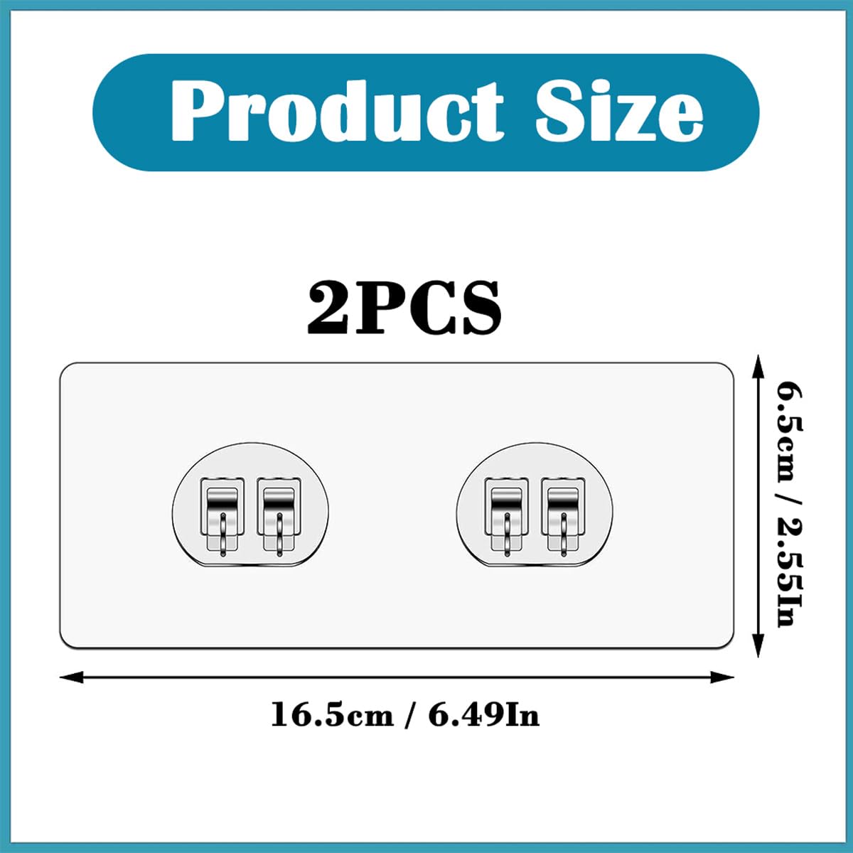MXMAMK 2-Pcs Shower Caddy Adhesive Replacement, Strong Sticky Heavy-Duty Wall Adhesives Nail Free Transparent Adhesive Pad, Adhesives Hook for Shower Shelf