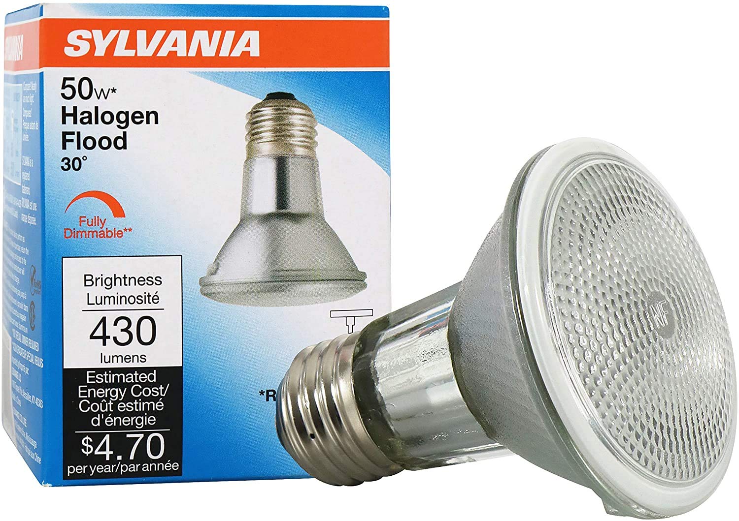 SYLVANIA 16104 Repalcement 2-Pack Capsylite Halogen Dimmable Lamp / PAR20 Flood Light Reflector / 50W Replacement/Medium Base E26 / 39 Watt / 2850 K โ Warm White