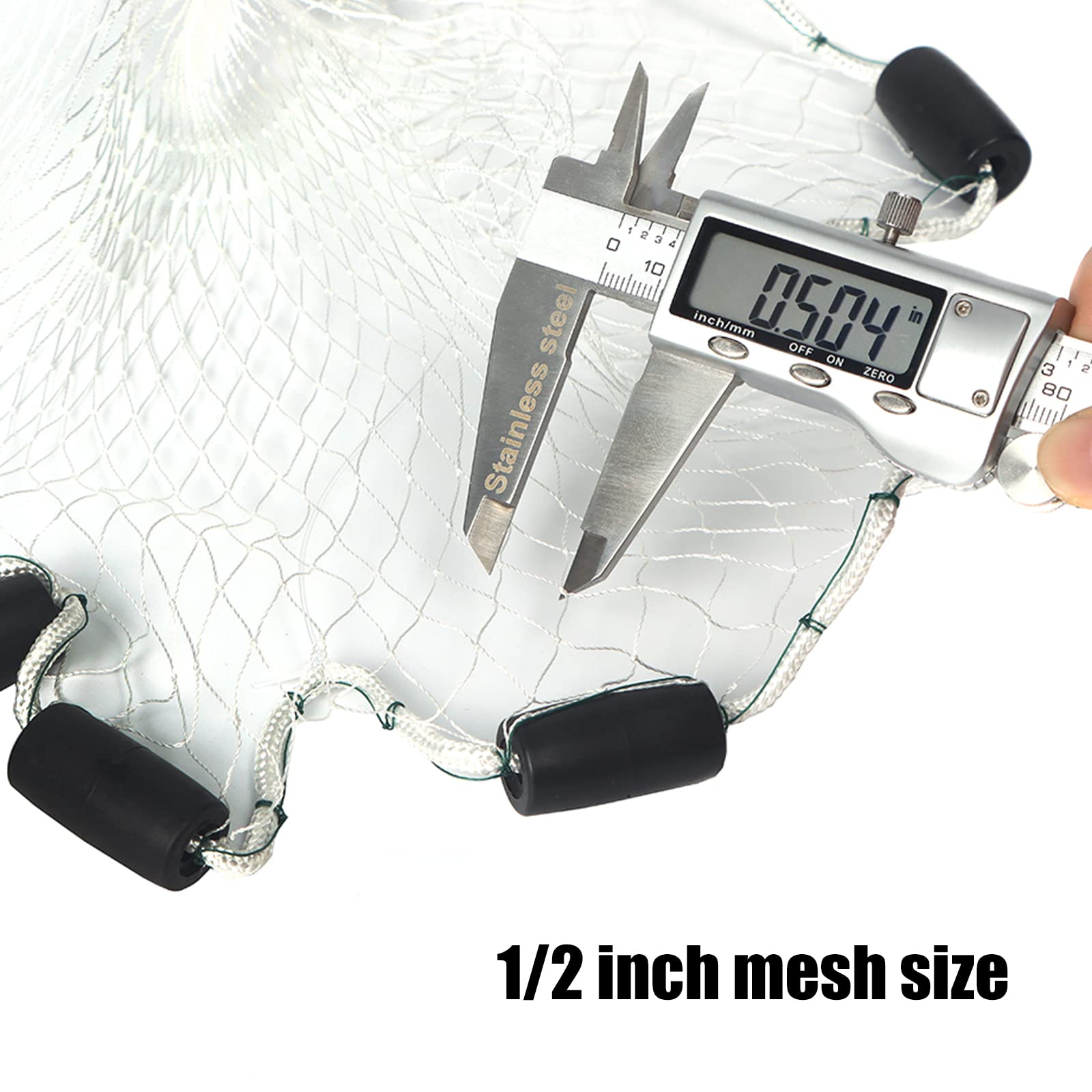 FunVZU Fishing Cast Net - Nylon Casting Fish Throw Net 6ft/7ft/8ft - Heavy Duty Weight Cast Net for Fishing - Fish Cast Net for Bait Trap