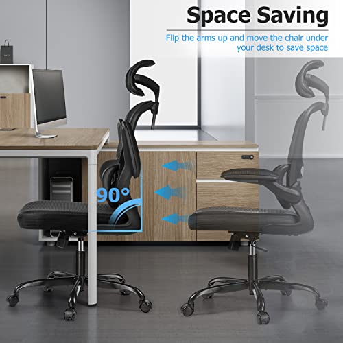 Razzor Ergonomic Office Chair, High Back Mesh Desk Chair with Lumbar Support and Adjustable Headrest, Computer Gaming Chair, Executive Swivel Chair for Home Office