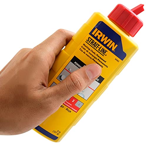 IRWIN Tools STRAIT-LINE 64902 Permanent Marking Chalk, 8-ounce, Red (64902)