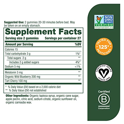 MegaFood Melatonin Gummies - Melatonin 3mg per Serving to Help Relax & Fall Asleep β Sleep Gummies for Adults - Berry Flavor, Non-GMO, Certified Vegan - 54 Gummies (27 Servings)
