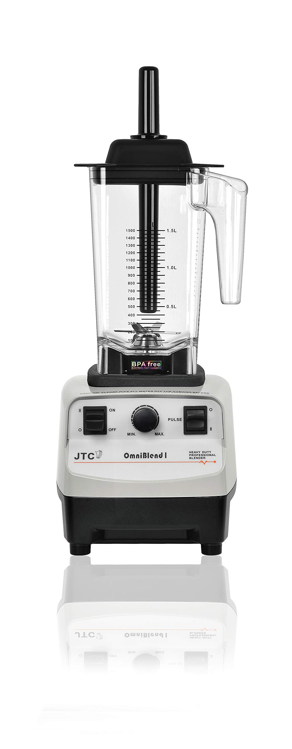OmniBlend I Commercial Blender for Smoothies, Heavy Duty Variable Speed & Pulse, Self-Cleaning, 2-in-1 Wet Dry Multifunctional, 1.5 Liter BPA-Free Shatter-Proof Jar (Gray)