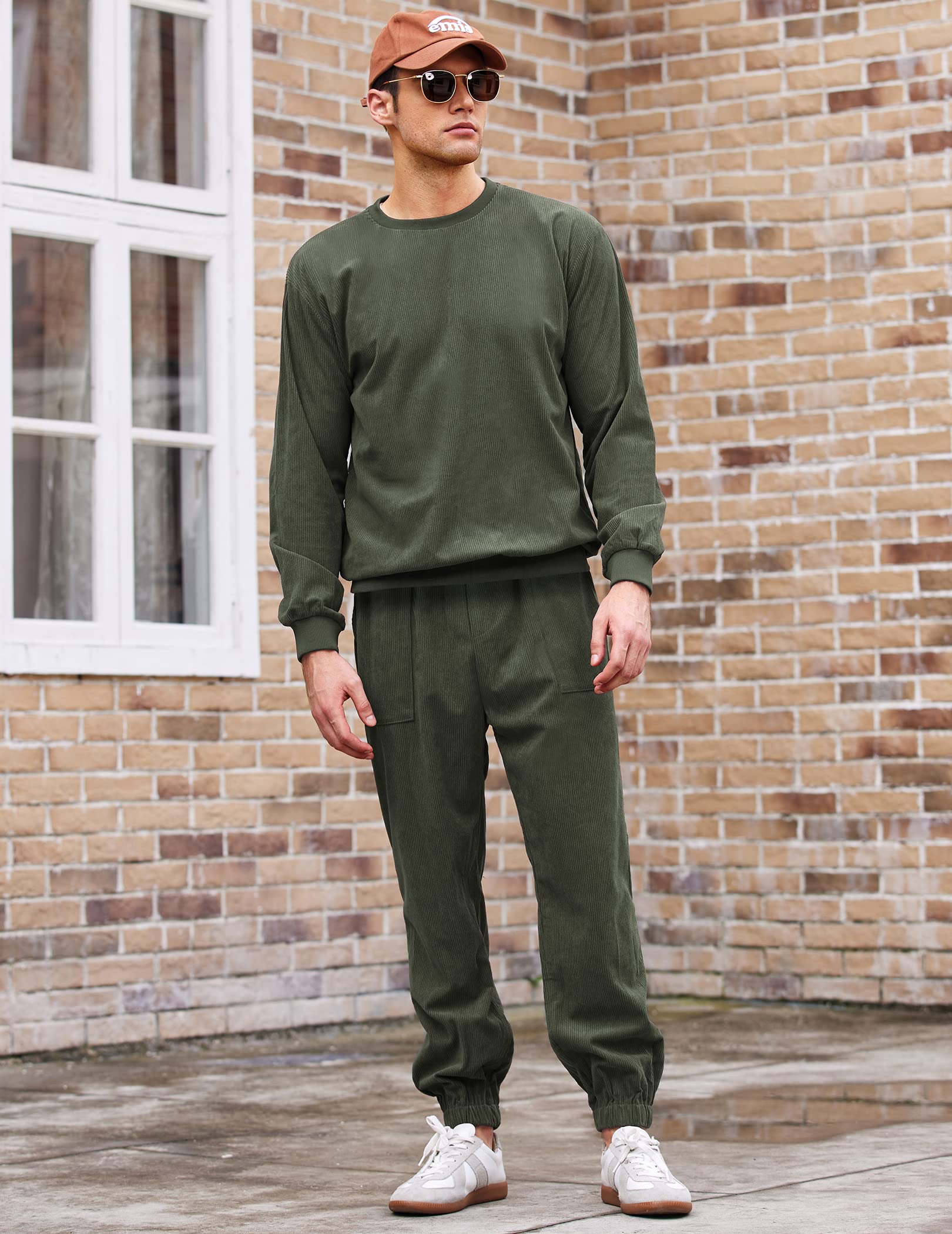 COOFANDY Men's Tracksuit 2 Piece Sweatsuit Set Long Sleeve Pullover Athletic Suit For Sports Casual Fitness Jogging