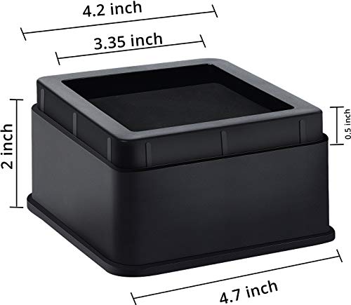 Utopia Bedding Bed Risers 2 Inch - Pack of 8 - Furniture Risers with Anti Slip Foam & Rubber Pad - Stackable Bed Lifts Risers Heavy Duty for Sofa, Bed, Table, Couch & Chair (Black)