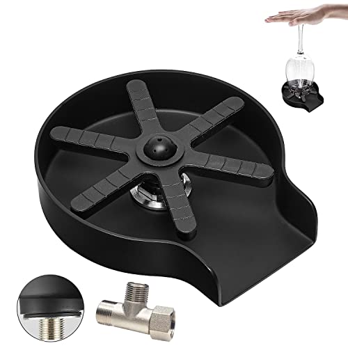 Havin Stainless Steel Wine Glass Rinser for Kitchen Sinks, Bar, Baby Bottles Cleaning, Bar Glass Sprayer, Kitchen Sink Accessories (Matte Black)