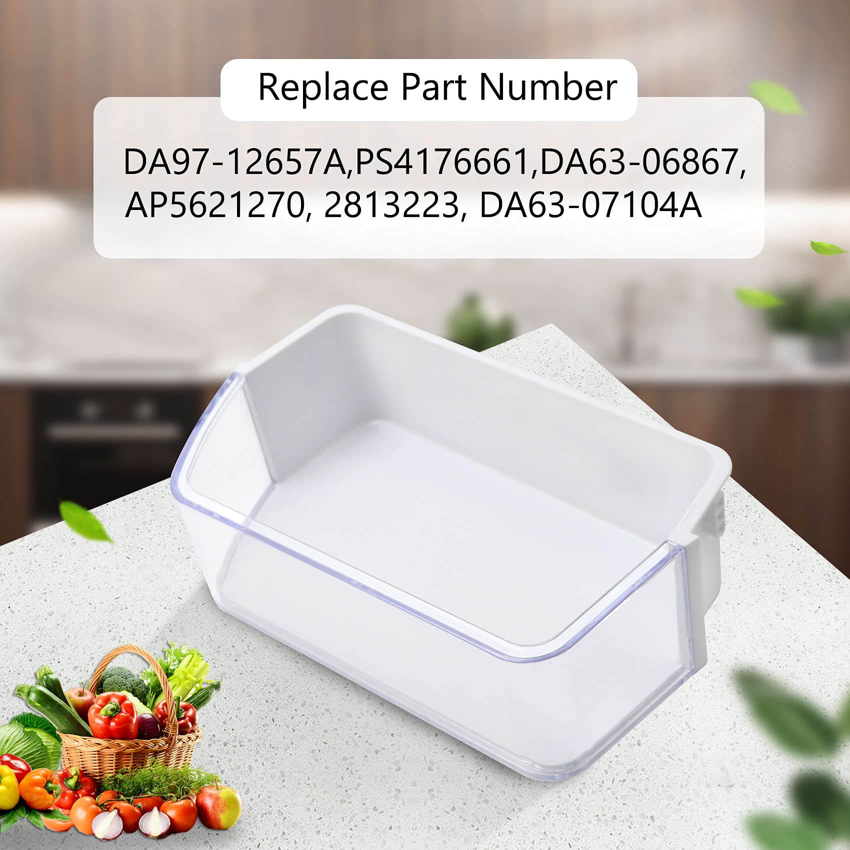 DA97-12657A Refrigerator Door Shelf Replacement Compatible with Samsung RF260BEAESG, RF261BEAESP, RF262BEAESR, NO. PS4176661,DA63-06867, AP5621270 (Left)