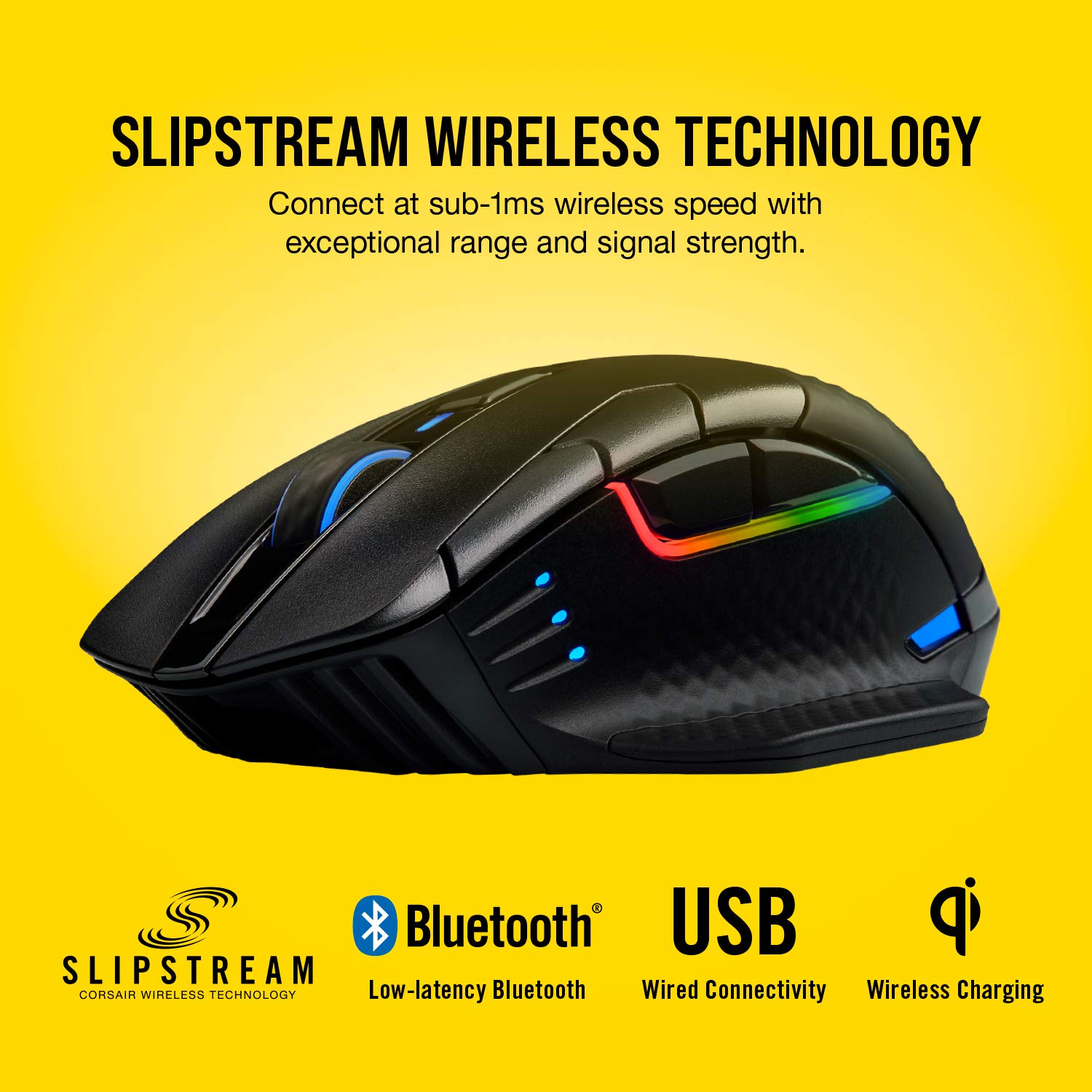 Corsair Dark Core RGB Pro SE, Wireless FPS/MOBA Gaming Mouse with Slipstream Technology, Black, Backlit RGB LED, 18000 DPI, Optical, Qi Wireless Charging Certified (Renewed)