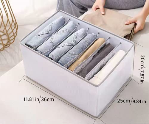 ZTPING 2 PACK Wardrobe Clothes Organizer, Upgrade PP Board Mesh,Handle Foldable Washable Drawer Clothes Organizer, Mesh Storage Compartment for Jeans Underwear T-shirt Legging Dress Thin Coat