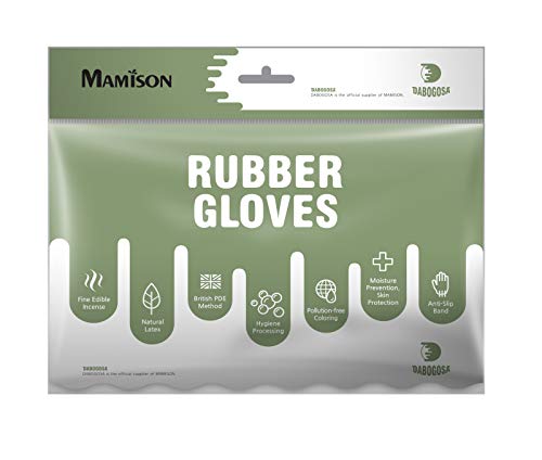 DABOGOSA Mamison 2 Pairs Reusable Waterproof Household Dishwashing Cleaning Rubber Gloves, Non-Slip Kitchen Glove(Medium)