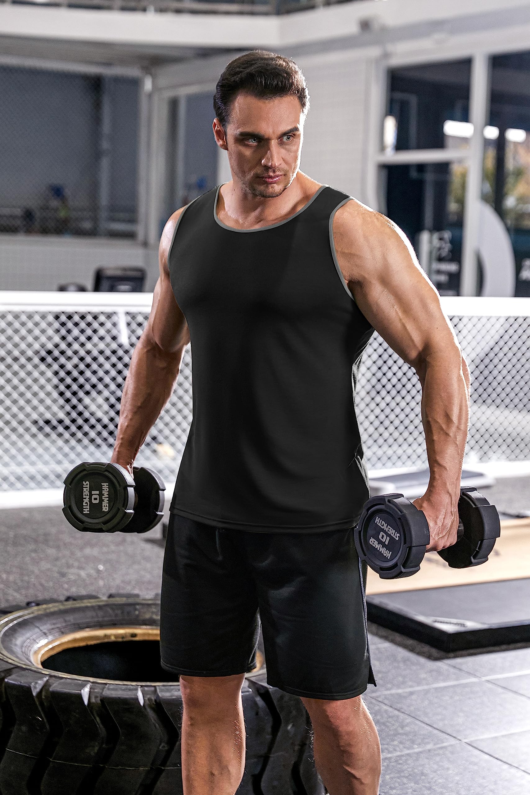 COOFANDY Men's 3 Pack Workout Tank Tops Gym Bodybuilding Shirts Sleeveless Muscle T Shirts