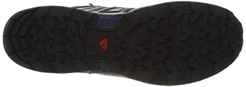 Salomon X Ultra 3 MID Gore-TEX Hiking Boots for Women, Crown Blue/Evening Blue/Sunny Lime, 8