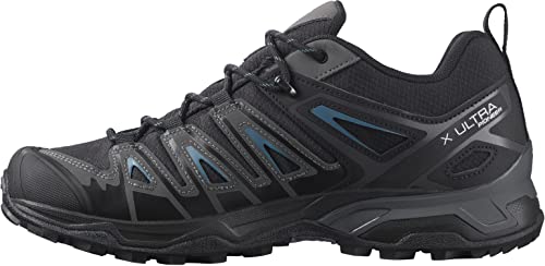 Salomon X Ultra Pioneer CLIMASALOMON Waterproof Hiking Shoes for Men Climbing, Black/Magnet/Bluesteel, 10.5
