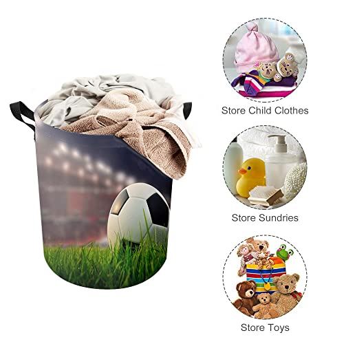 KURISOE soccer Laundry Hamper Boys Sport Theme Laundry Hamper Football Game Organizer Basket for Girl Bedroom, Bathroom, Dorm