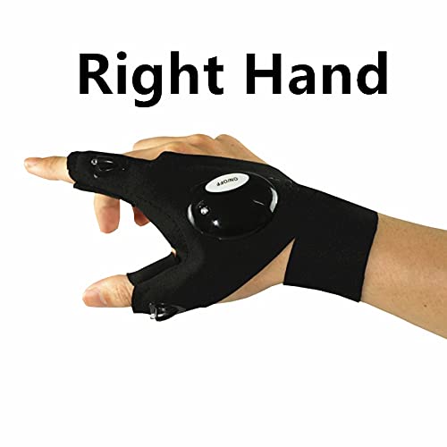 Fingerless Glove LED Flashlight Torch Outdoor Tool Fishing Camping Hiking Survival Rescue Multi Light Tool Left/Right Hand (Left Hand)
