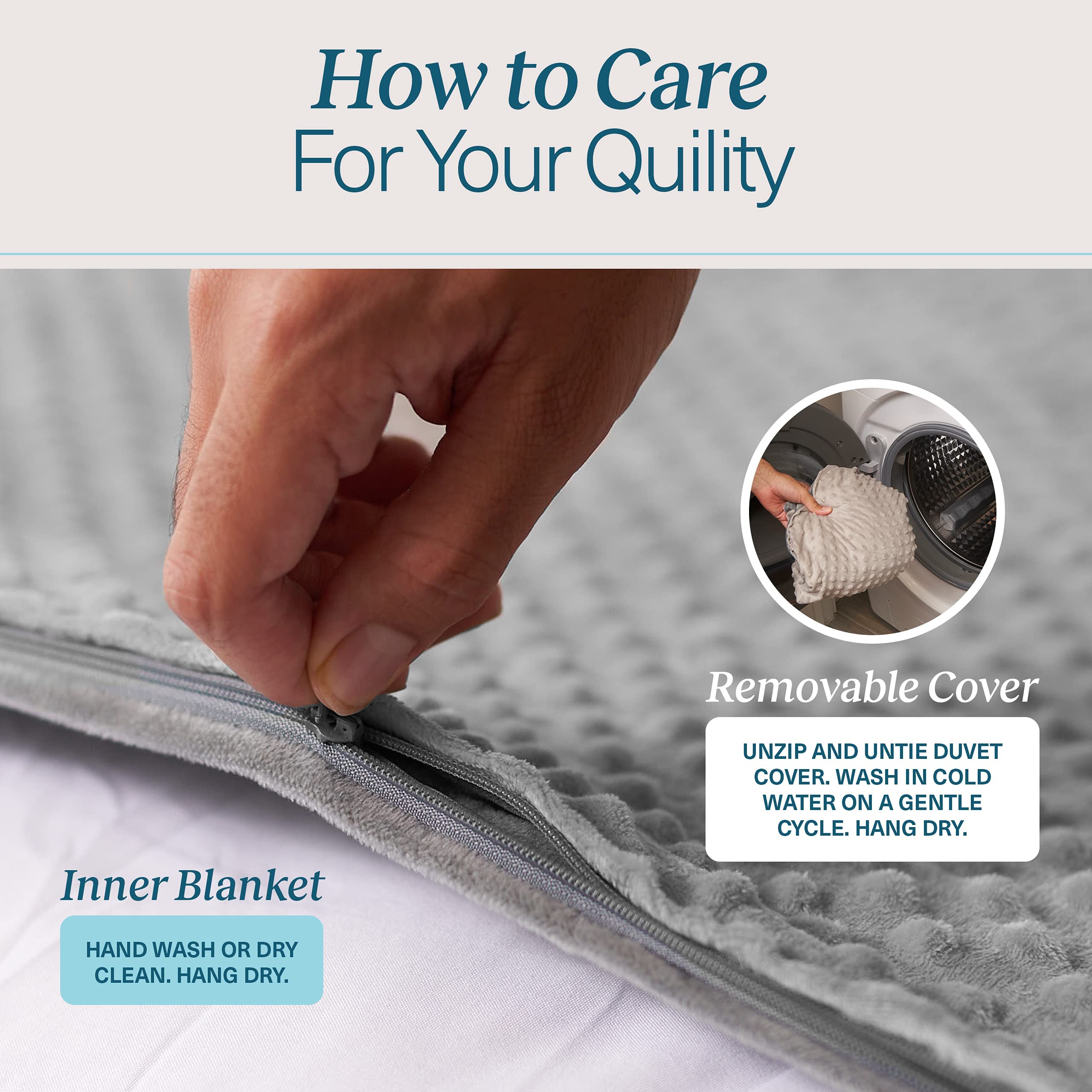 Quility Weighted Blanket for Kids & Toddlers - 12 LB Twin Size Kids Weighted Blanket for Cooling & Heating - 100% Cotton Blanket w/Glass Beads, Machine Washable - 48"x72", Grey