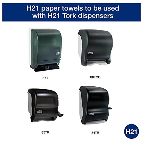 Tork Hand Towel Roll, White, Advanced, H21, Soft, Disposable, 100% Recycled, Absorbent, 1-Ply, 12 x 800 ft, RB800