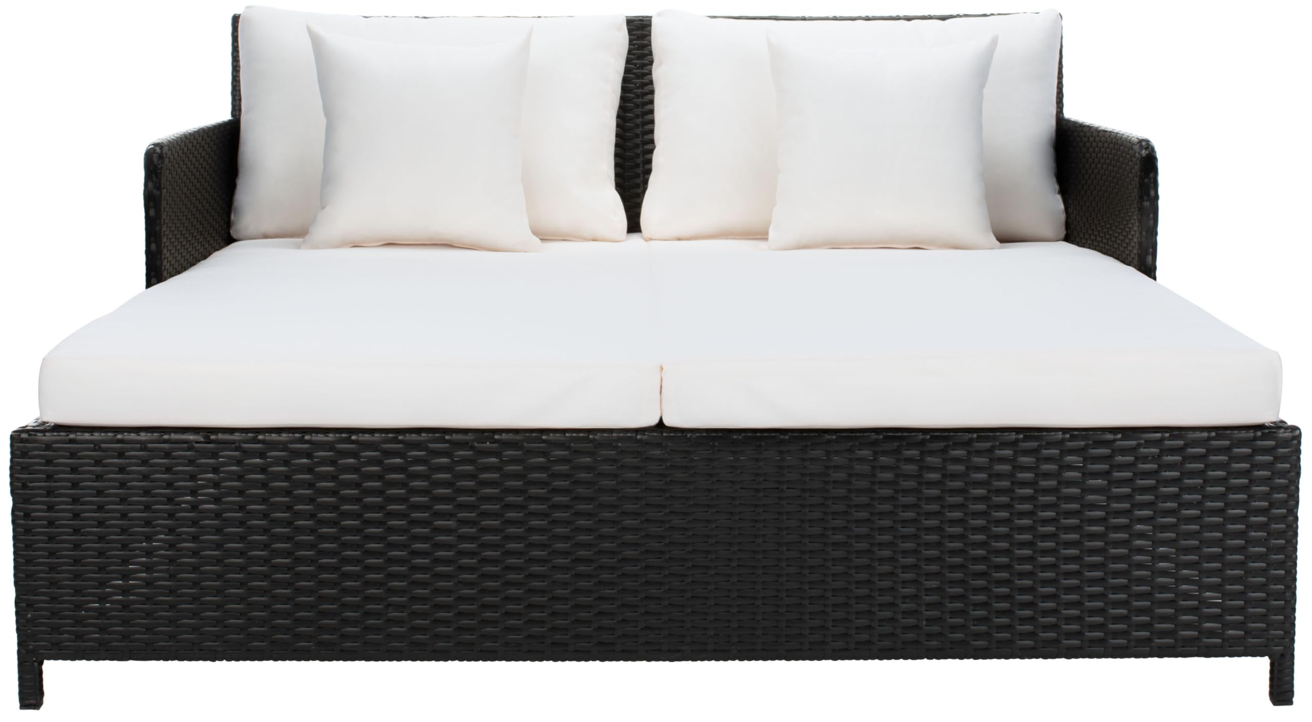 Safavieh PAT7500A Outdoor Collection Cadeo Black and White Cushion Daybed