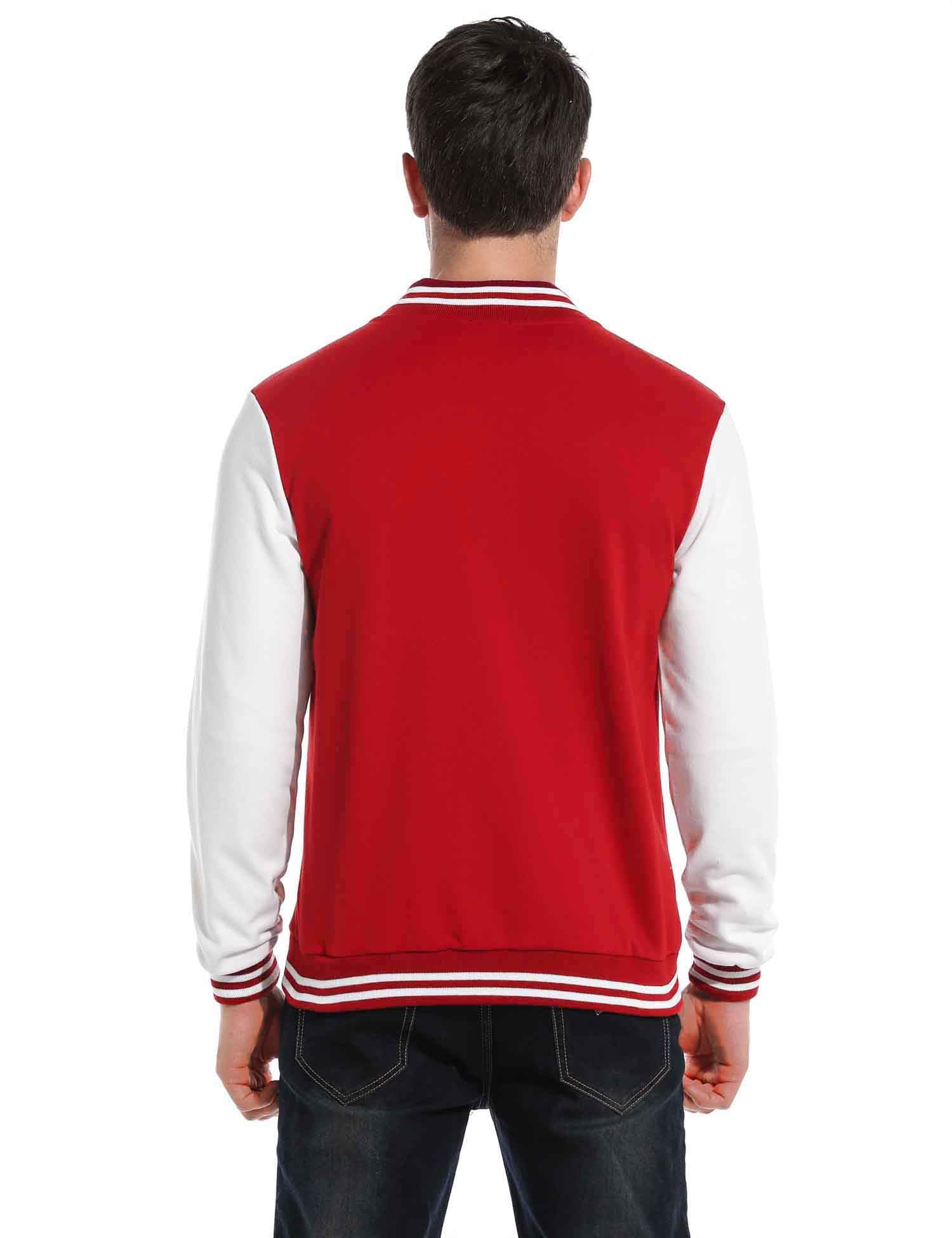 COOFANDY Men's Fashion Varsity Jacket Causal Slim Fit Cotton Letterman Baseball Bomber Jackets