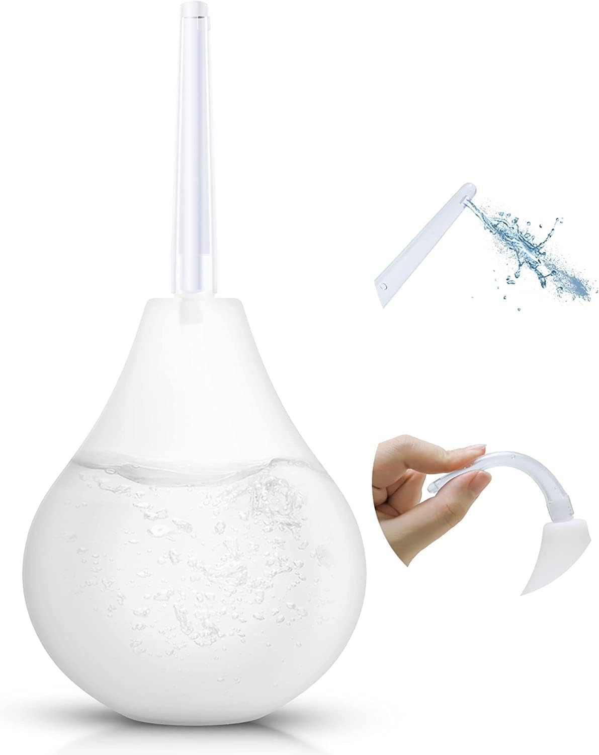Enema Douche Anti Back-Flow, Amal Douche Connected to Shower Hole,Enema Bulb with 7 Spouts, Reusable Portable Enima Vaginal Cleaner kit for Men Women (Black)
