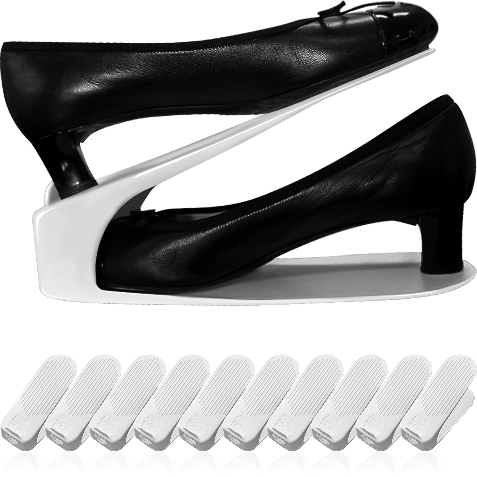 I M HOME LIVING - Value Pack Shoe Slot Organizer 20-Piece Space-Saving Shoe Holders for Maximum Storage (20, White)