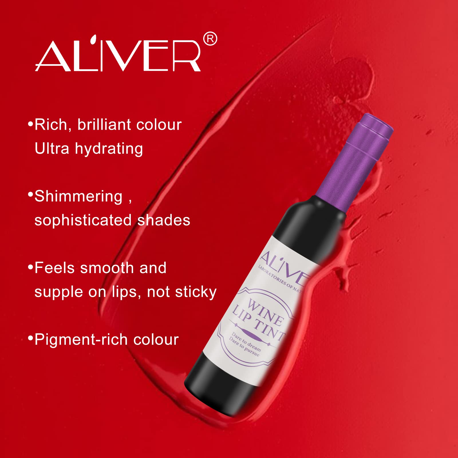 Wine Lip Tint 6 Colors, Waterproof Long Lasting Lip Stain, Non-stick Cup Lip Gloss, Light but Smart, Red and Wonderful, Lipstick Set, Fine Packaging