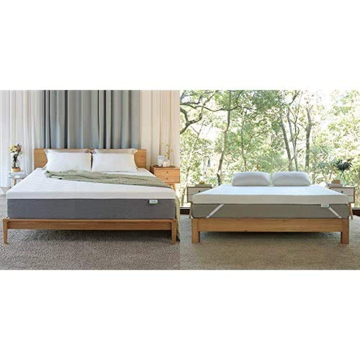 Novilla Queen Size Mattress, 12 inch Gel Memory Foam Mattress, Medium Firm Feel with Motion Isolating & 3 Inch Soft Mattress Topper Queen with Removable Bamboo Cover, Queen Size