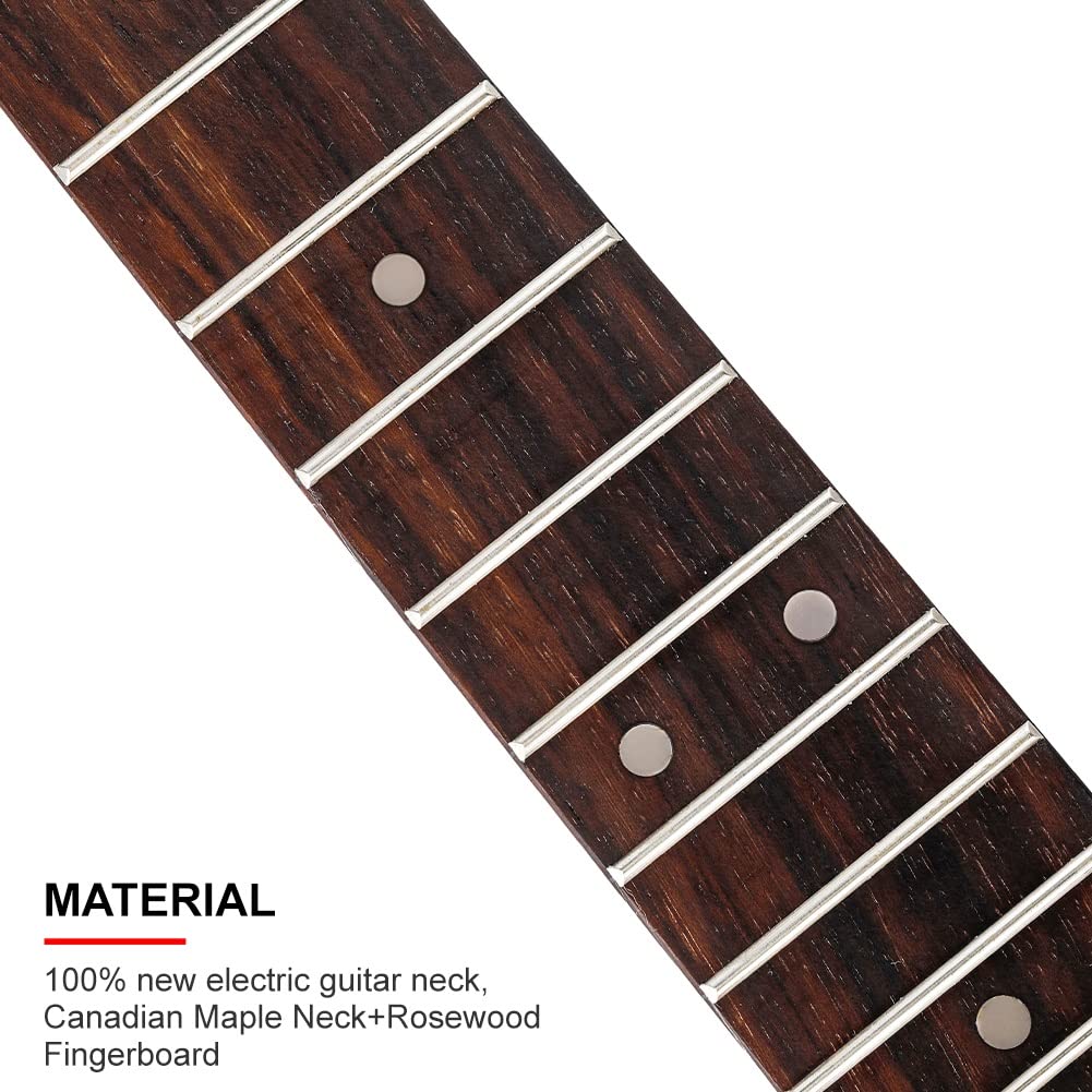 Guitar Neck 22 Fret Maple Fretboard Guitar Neck Guitar DIY Parts Replacement for ST Style Matt black