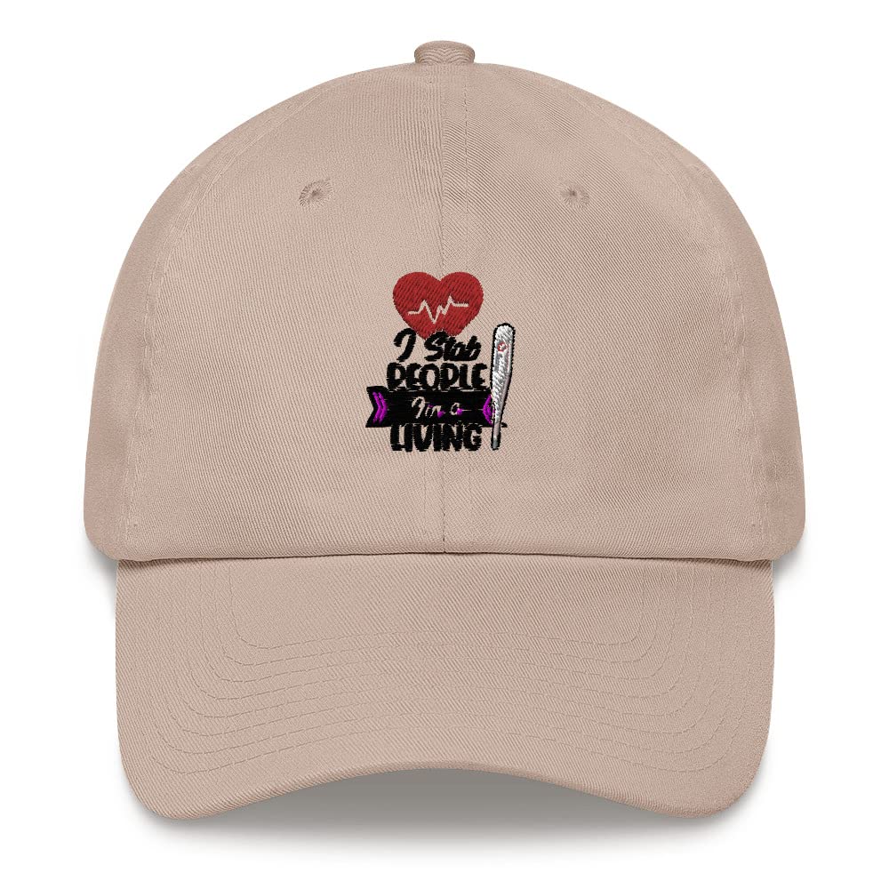 I Stab People for A Living Cycle Thermometer Check Dad Cap Stone