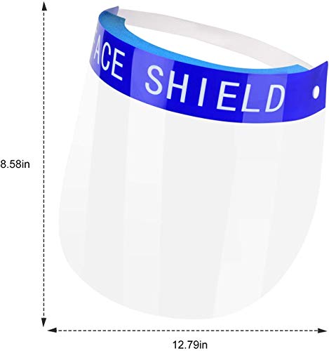Homasen Safety Face Shield 2 Pack, All-Round Protection Cap with Clear Wide Visor Spitting Anti-Fog Lens, Lightweight Transparent Shield with Adjustable Elastic Band colors may vary (SPGMASK-2)