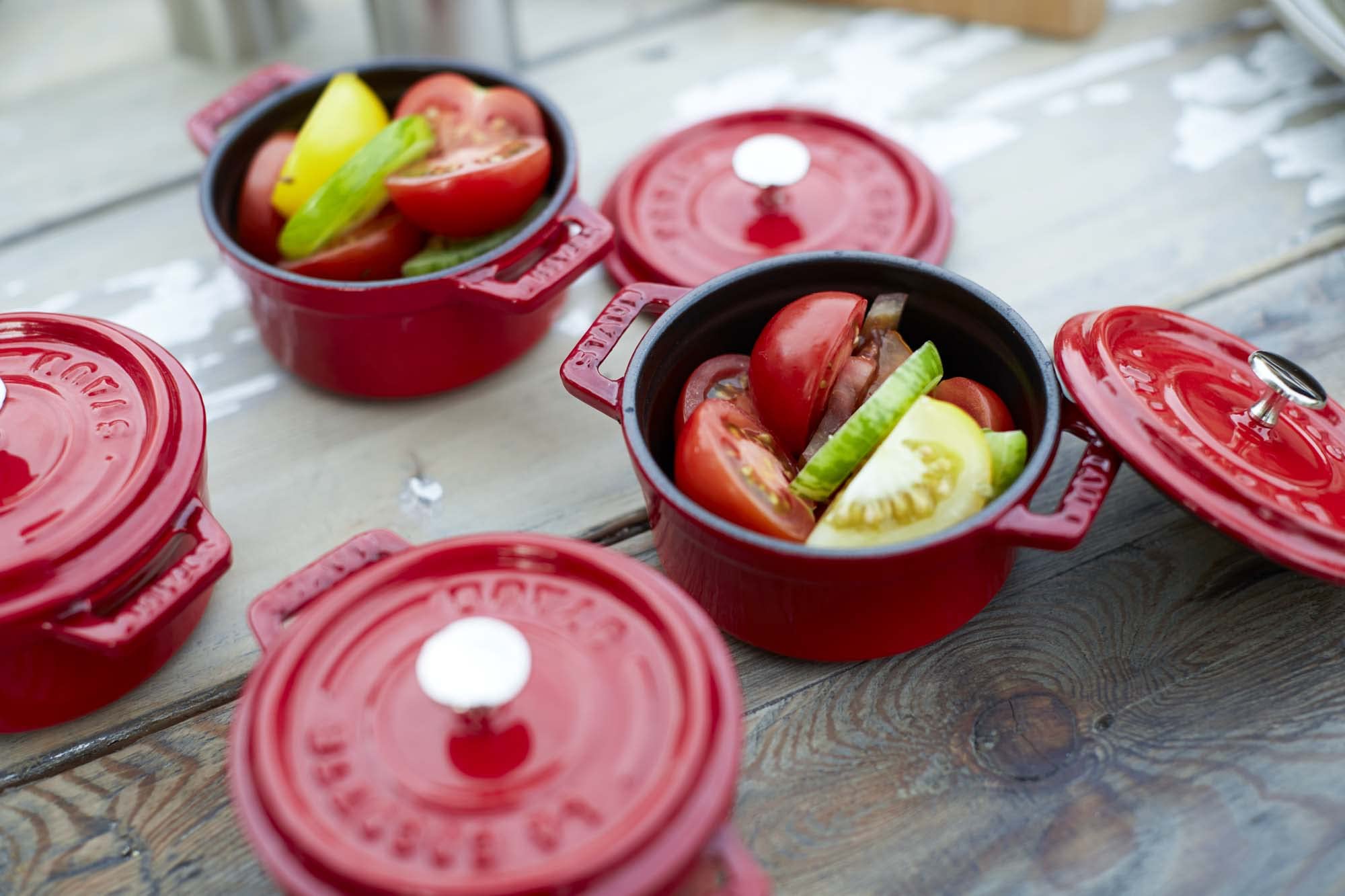 Staub Cast Iron 0.25-qt Mini Round Cocotte - Cherry, Made in France