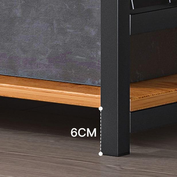 KWOKING Open Wooden Bookcase Modern Minimalist Home Office Bookshelf Multi-Layer TV Cabinet Side Shelf 80cm Long Steel-Wood Combination Storage Rack Simple Bookshelf Black 31.5" L x 11.8" W x 31.9" H