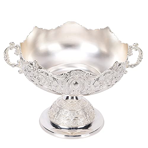 TOTITOM European Fruit Plate Tray Trinket Dish Snack Tray Zinc Alloy Bowl Ornaments with Retro Design for Candy Storage Food Serving Tray Apply to Kitchen/Dining Room/Outdoors Party