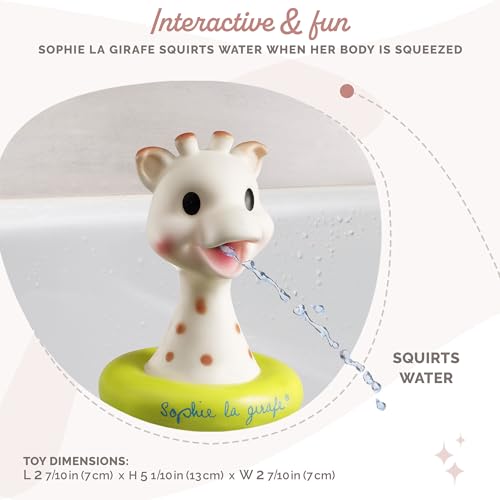 Sophie la girafe | Bath Toy | Colors May Vary (Blue or Yellow) | Fun Toy That Floats & Sprays Water When Pressed