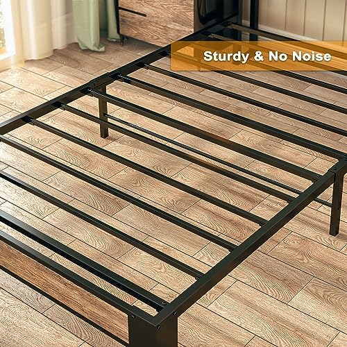 LIKIMIO Twin Bed Frames, Storage Headboard with Charging Station, Solid and Stable, Noise Free, No Box Spring Needed, Easy Assembly (Walnut and Beige)