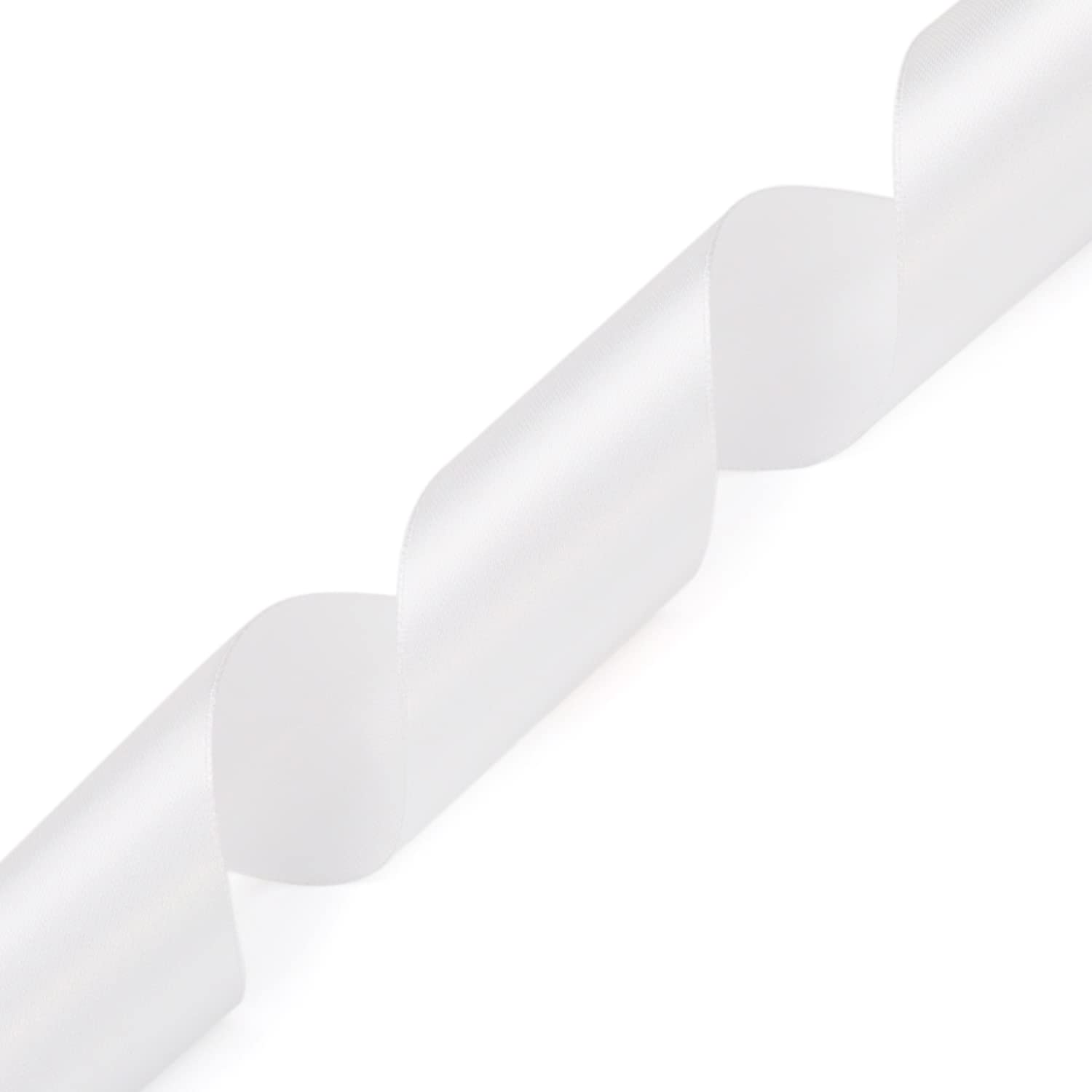 Nsilu 25 Yards 1-1/2 inches Wide Satin Ribbon Suitable for Wedding, Party and Gift Box Packaging Ribbon (White, 1-1/2")