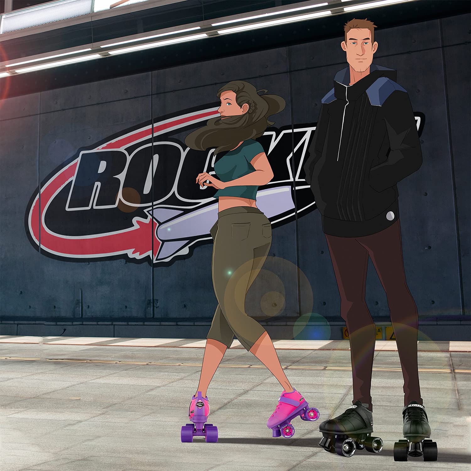 Crazy Skates Rocket Roller Skates - Quad Skates for Men and Women - Black (Size: Mens 10 / Womens 11)