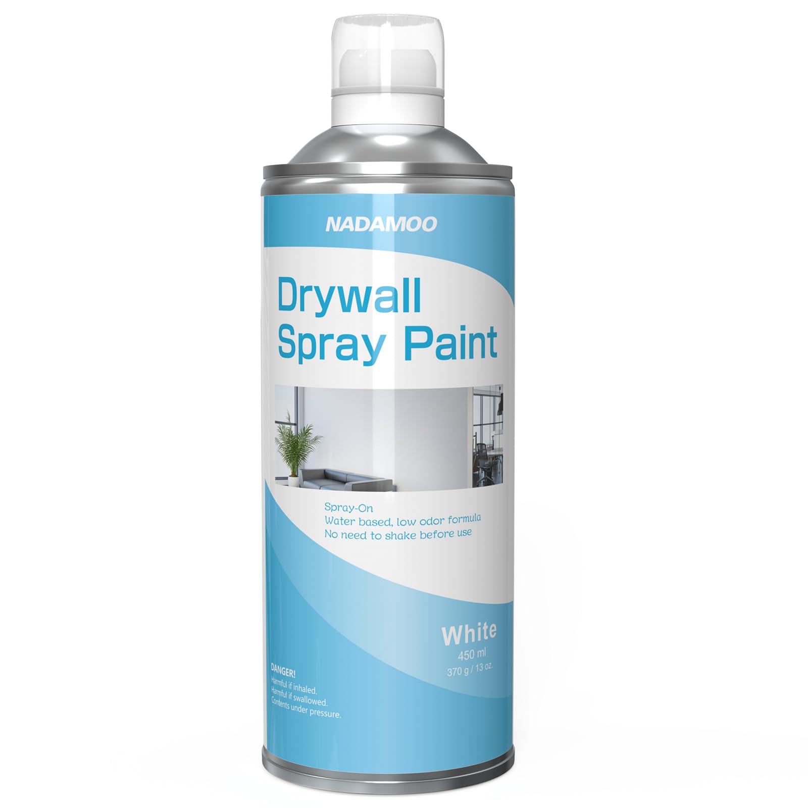 NADAMOO Spray Paint for Wall White, Upgraded Version Odorless Ceiling Drywall Spray,1 Can, 268ml