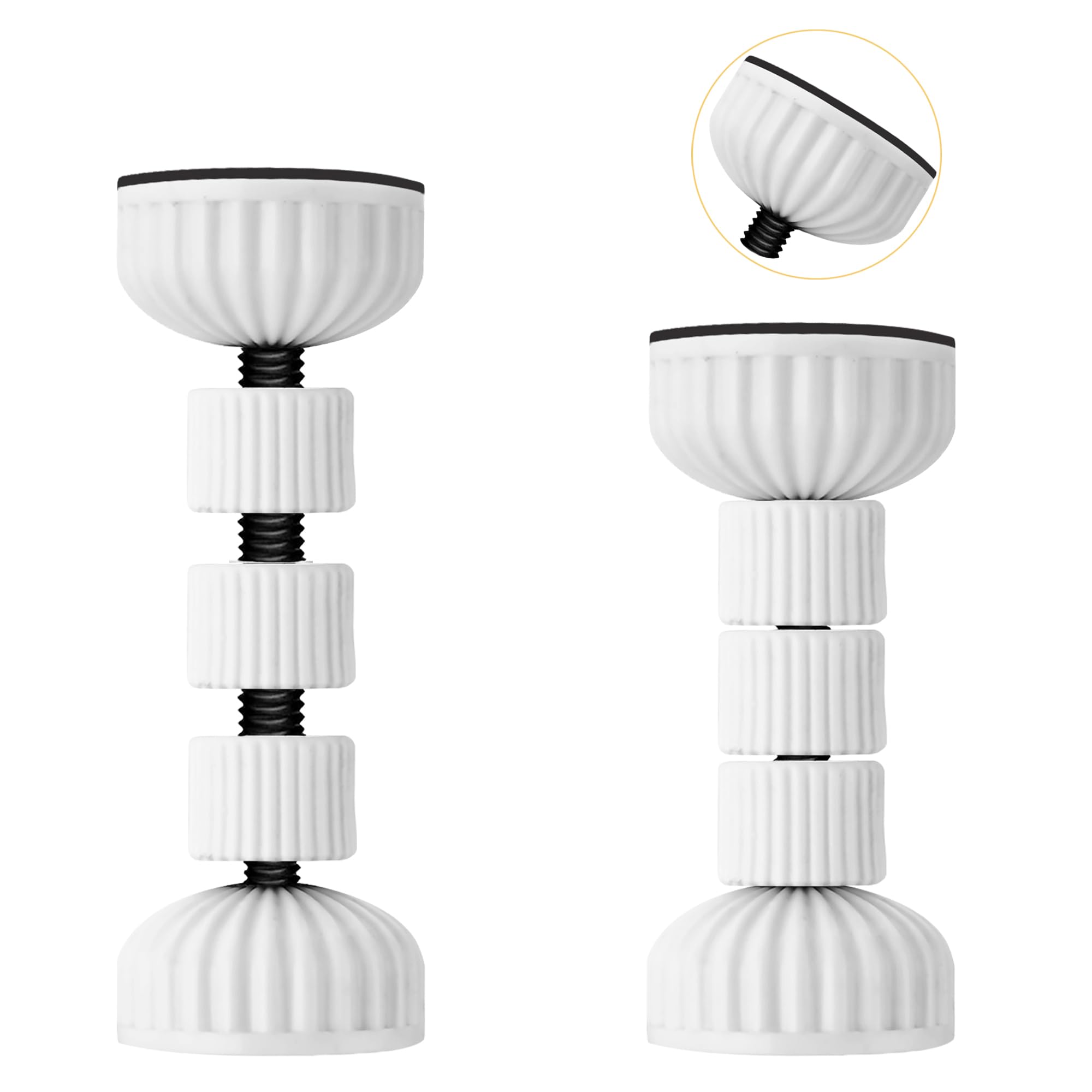 cosbur 2Pcs Bed Stoppers for Headboard, Adjustable Threaded Bed Stabilizer against Wall, Headboard Stoppers for Bed, Bed Accessories, Bedside Anti Shake Tool, 3.7-4.5in