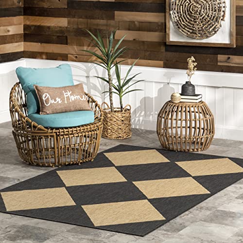 nuLOOM Loretta Transitional Diamond Indoor/Outdoor Area Rug, 4x6, Dark Grey