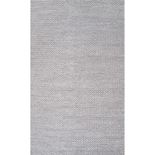 nuLOOM Penelope Braided Wool Area Rug, 4x6, Light Grey