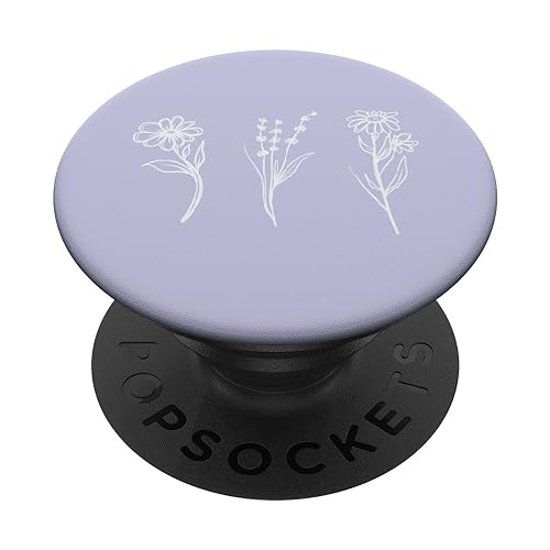 Minimalist Purple-Lavender Floral Pattern Flower PopSockets Standard PopGrip