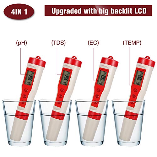 GLOGLOW 0.00 to 14.00pH Water Quality Test Pen, Water Quality Tester, for Fish Industrial Wastewater Laboratories Aquarium