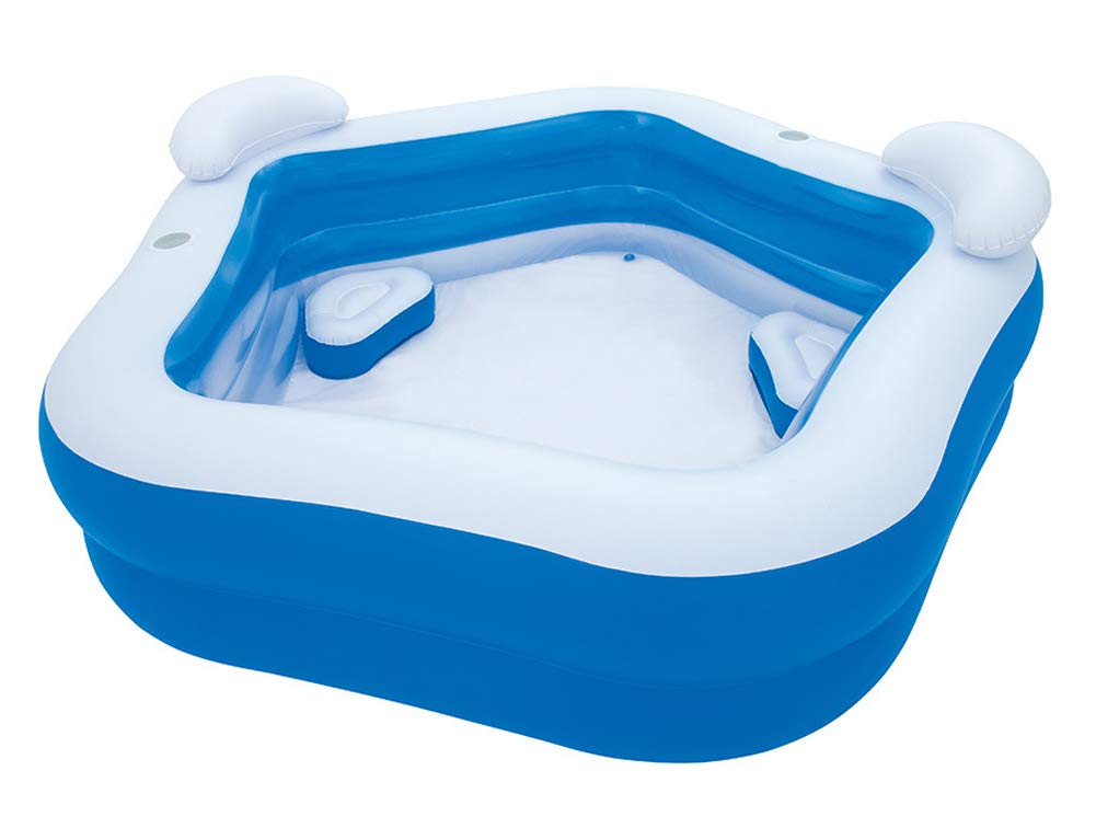 Inflatable Pool with 2 Seats,Headrest Cup Holder Family Paddling Pool Swimming Pool Bath Tub for Kids Toddlers Adults