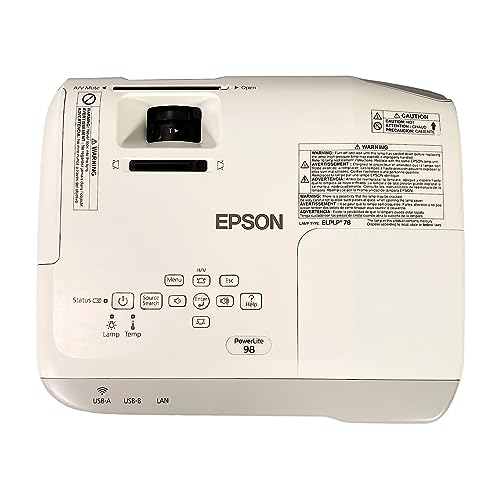 Epson PowerLite 98 Projector 3000 Lumens HD 1080i HDMI H577A, Bundle: Remote Control, Power Cable, HDMI Cable