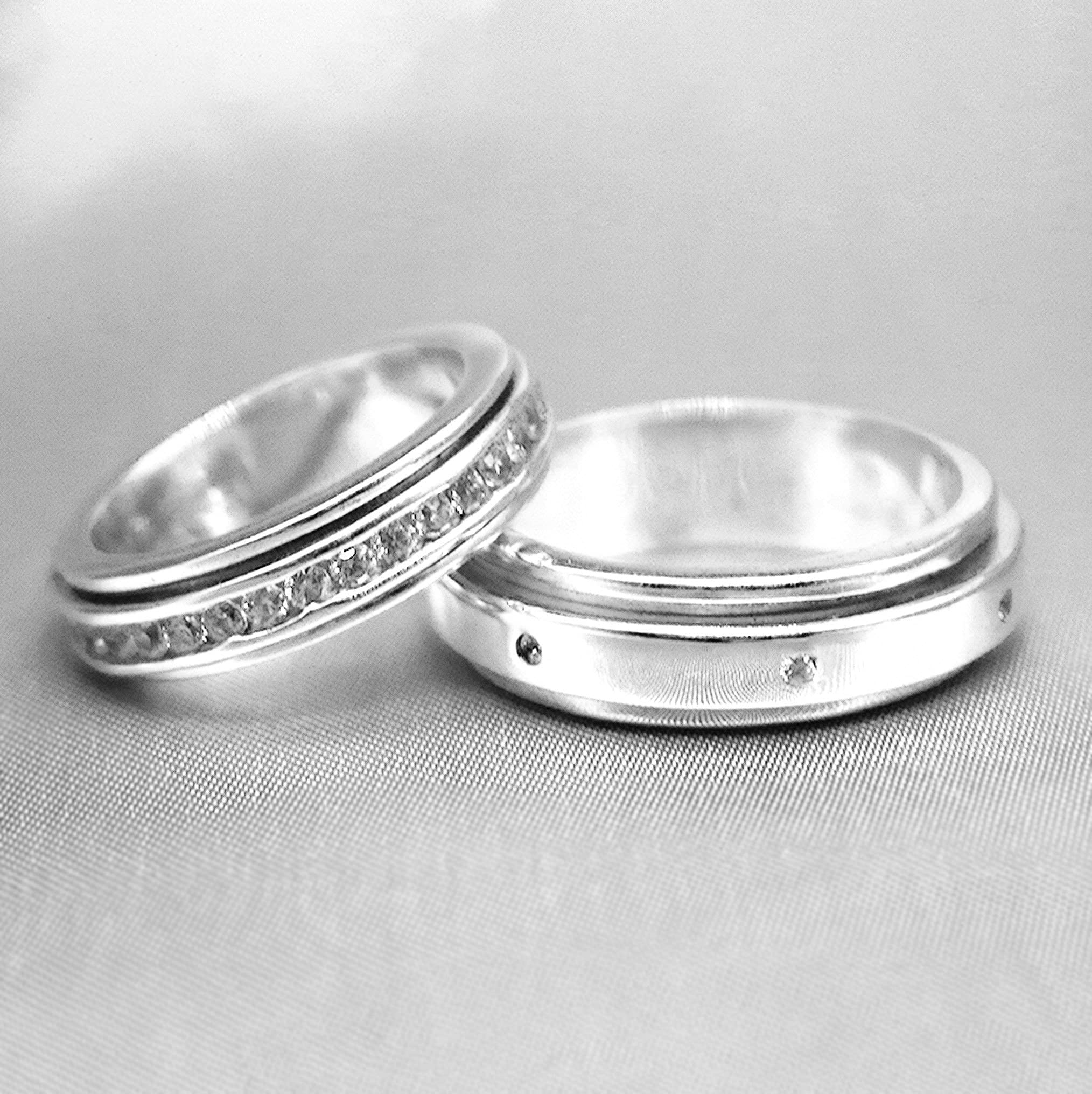 ENERGY STONE 925 Sterling Silver SUPERNOVA Meditation Spinner Ring (Style US55) (8)